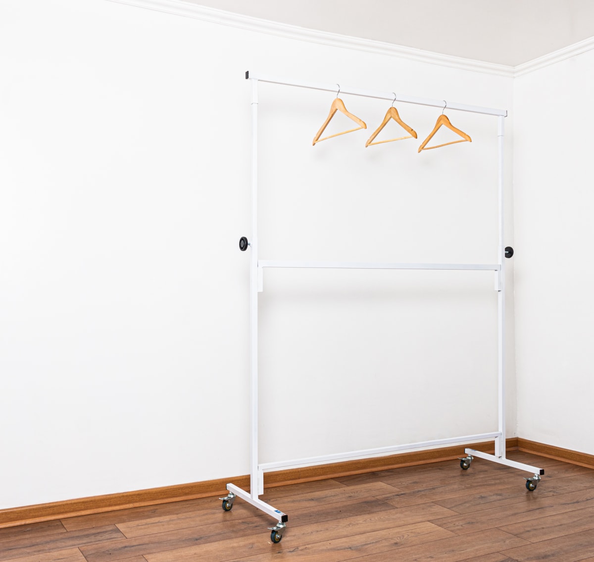 PERCHERO DESMONTABLE DOBLE BARRA BLANCO | Percheros Cromados