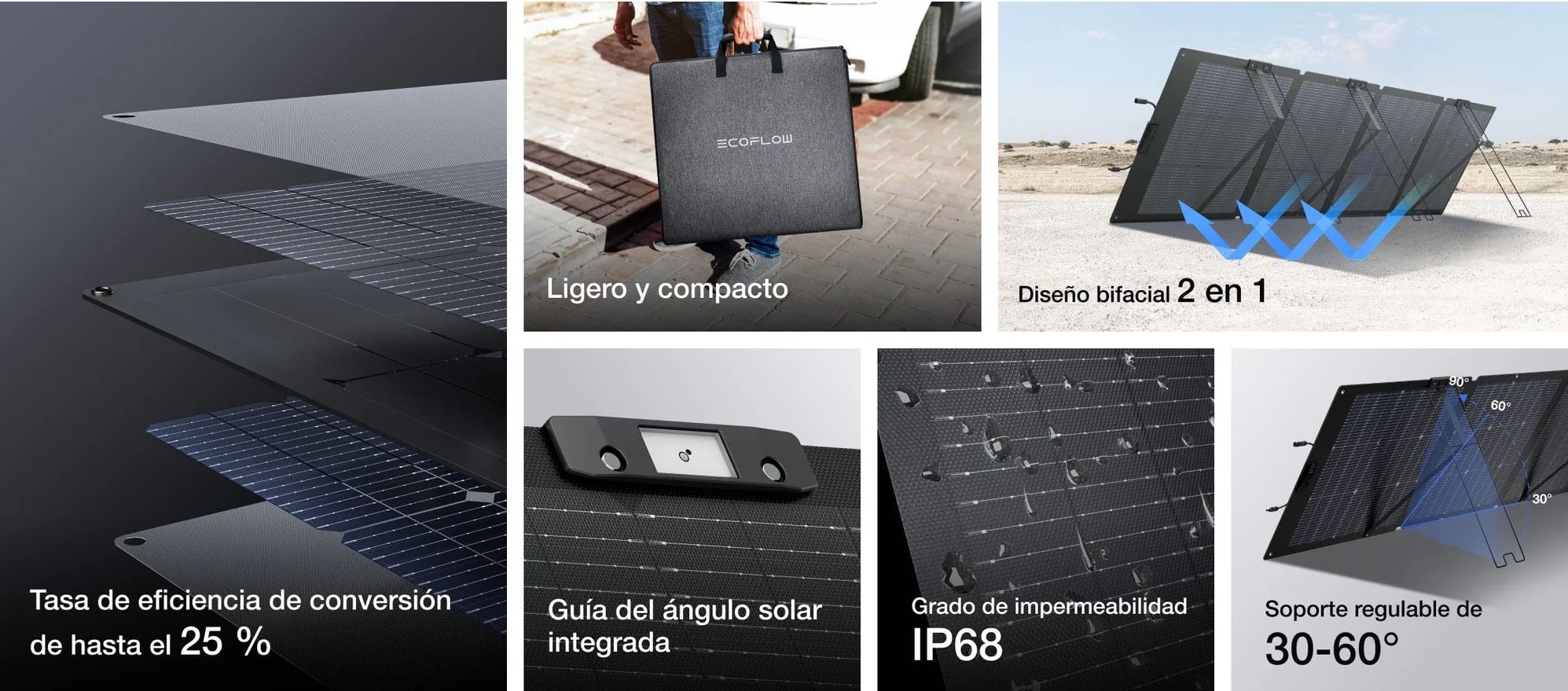 Panel solar plegable bifacial 220W | AWL - Carpas de techo - Ecoflow ...