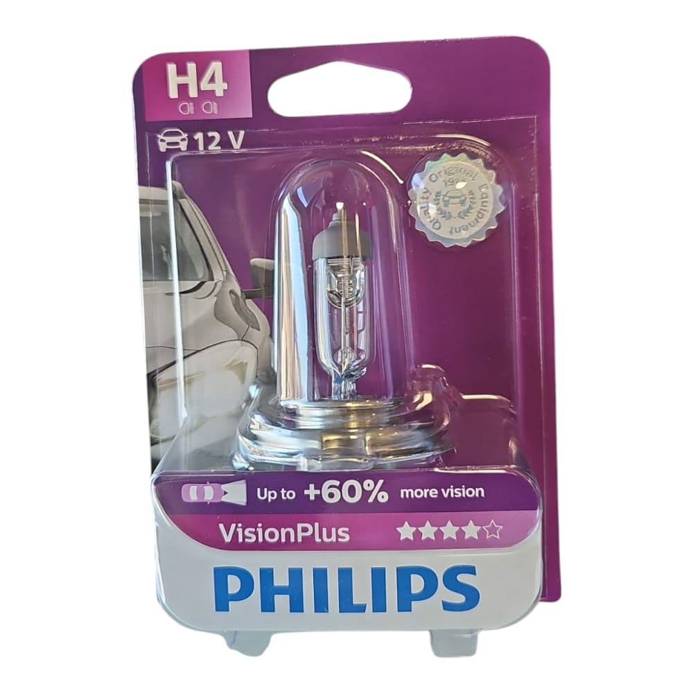 AMPOLLETA PHILIPS VISION PLUS H4 12V | Car and Truck Ltda