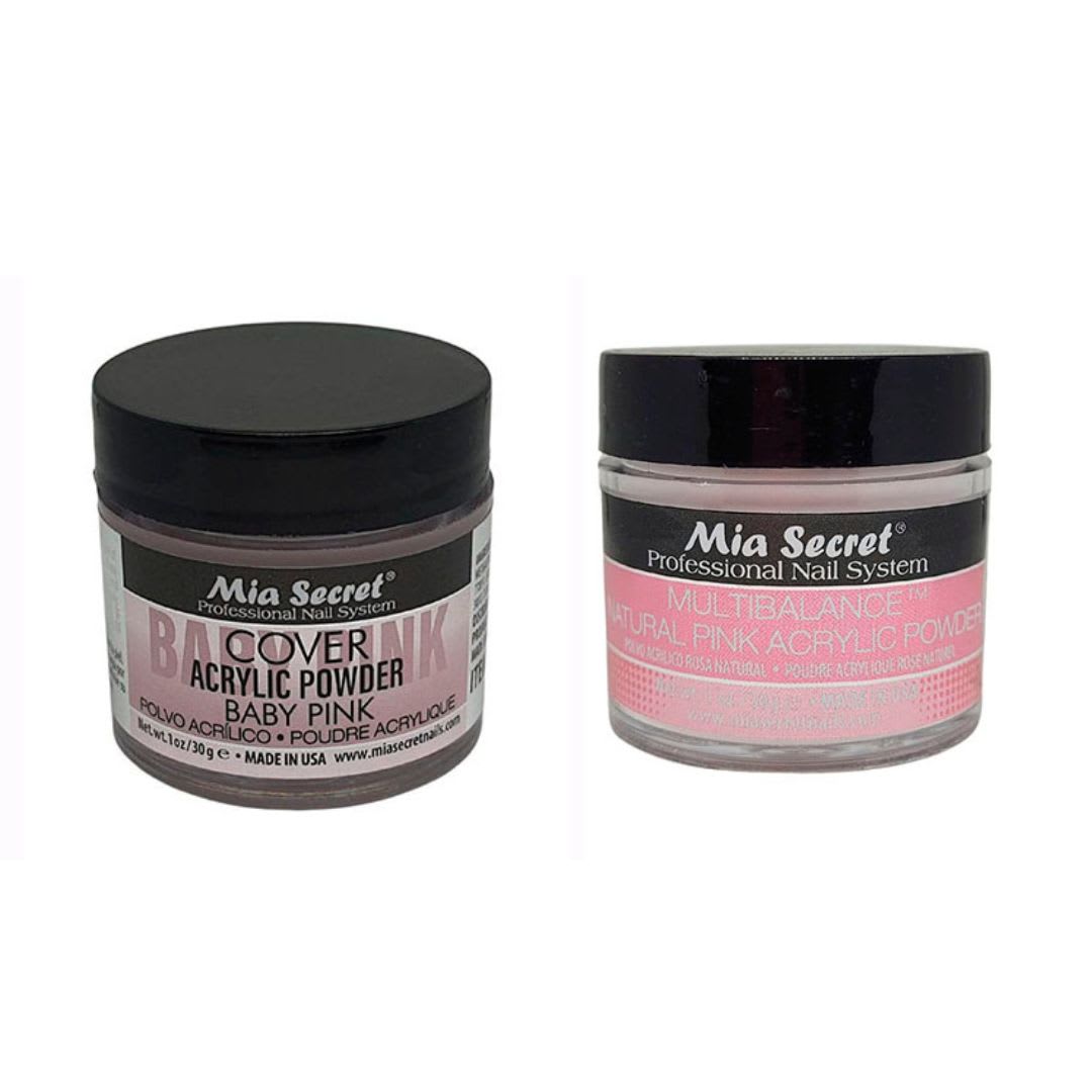 PACK 2 POLIMERO 30gr MIA SECRET COVER BABY PINK+MULTIBALANCE | ESTYLOSAS