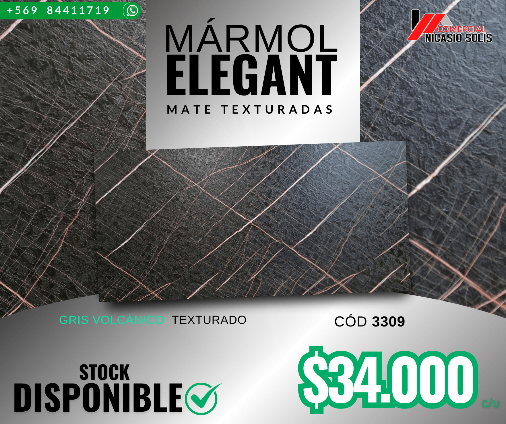 MÁRMOL TEXTURADO VOLCÁNICO122x244 3mm | Comercial Nicasio Solis | venta ...