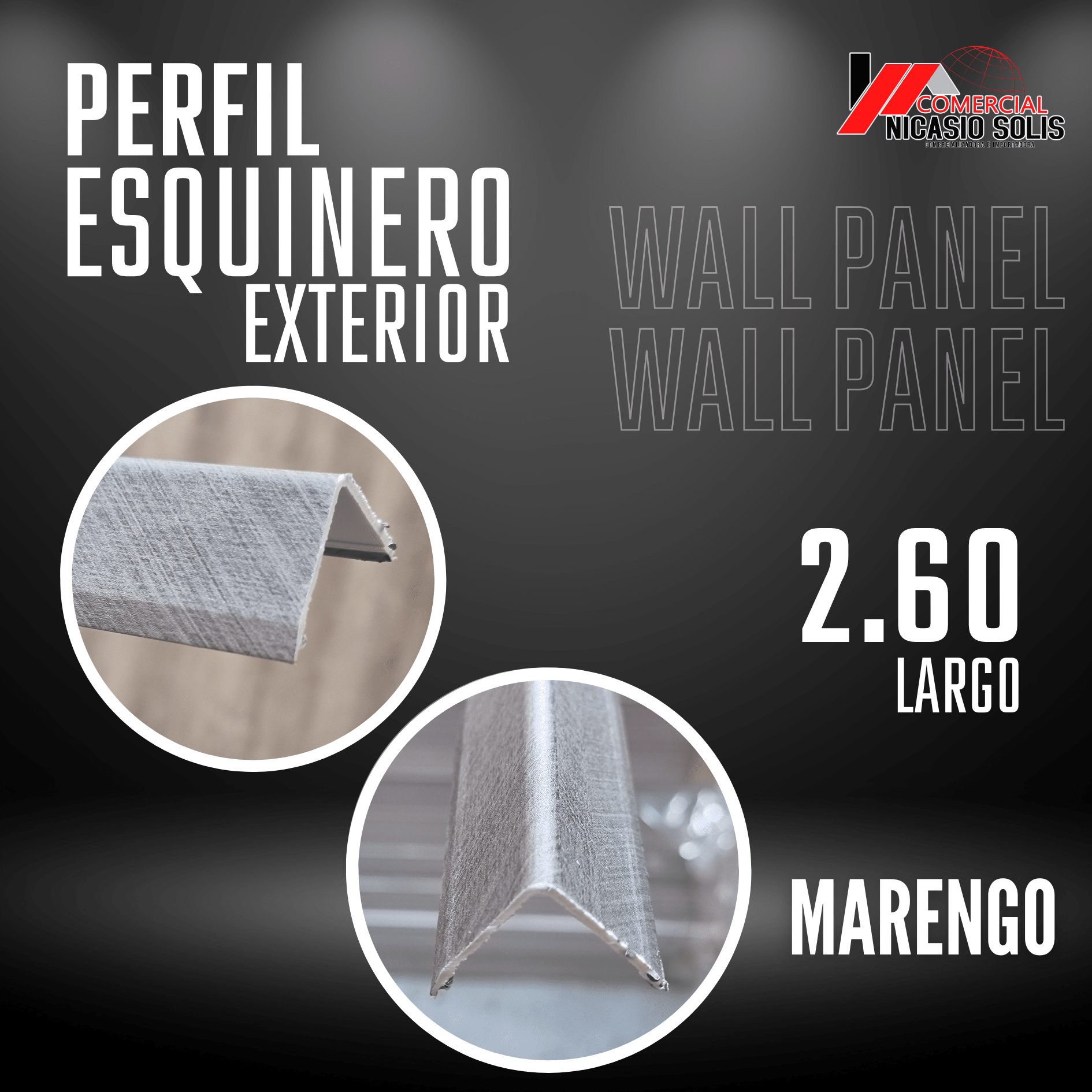 PERFIL DE WALLPANEL MARENGO | Comercial Nicasio Solis | venta de materiales de construcción