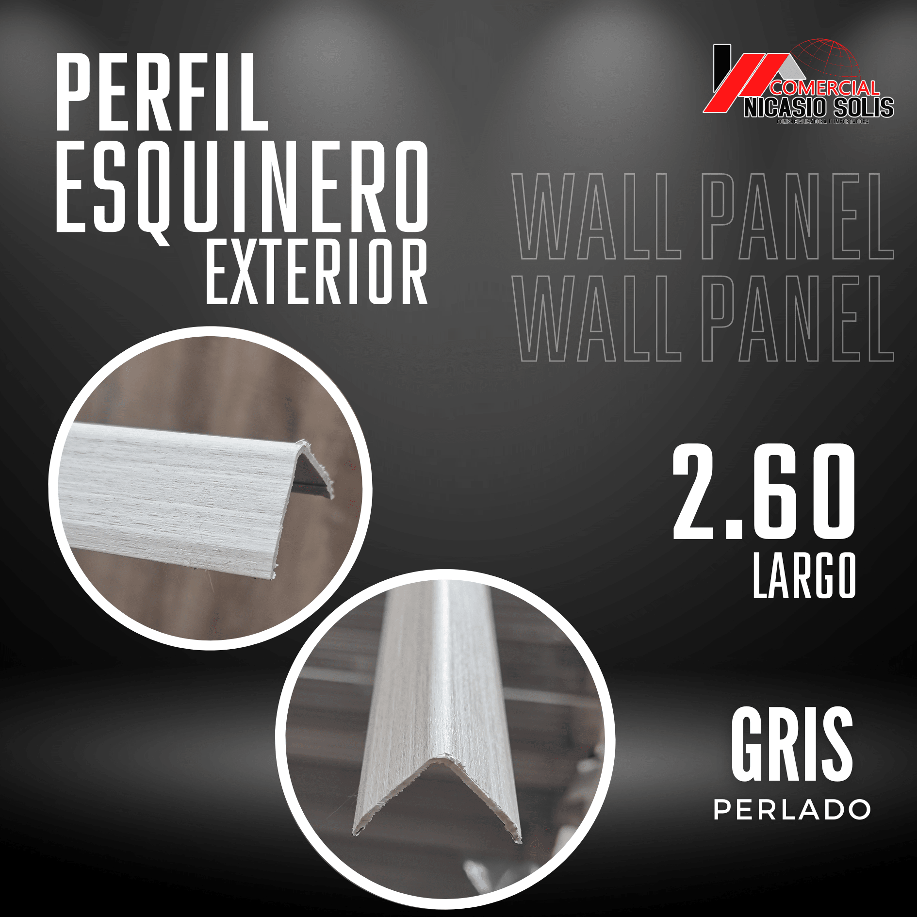 PERFIL DE WALLPANEL GRIS PERLADO | Comercial Nicasio Solis | venta de ...