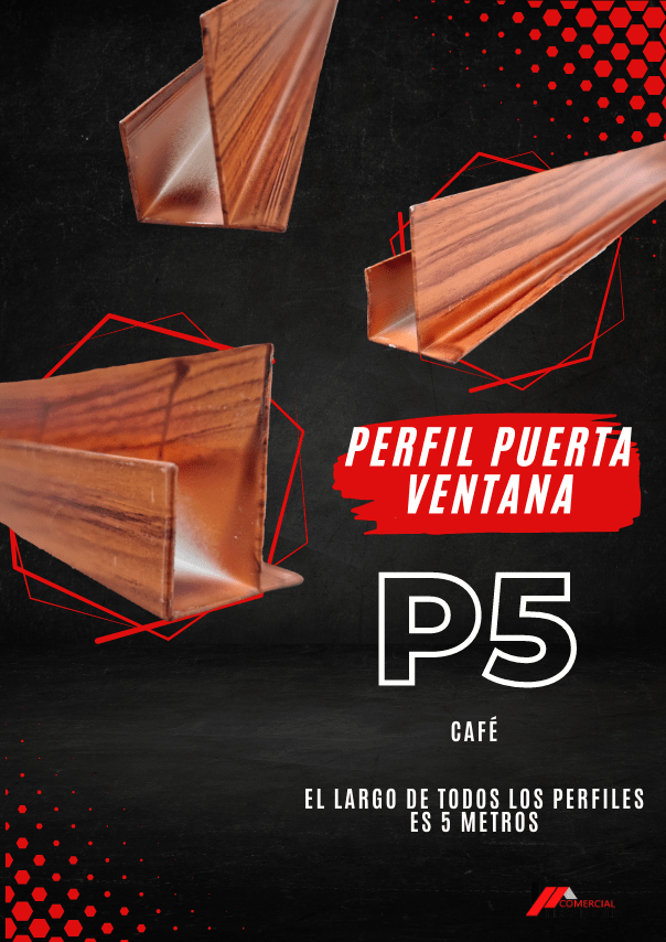 PERFIL PUERTA VENTANA P5 CAFE ALUMINIO 5MT | Comercial Nicasio Solis ...