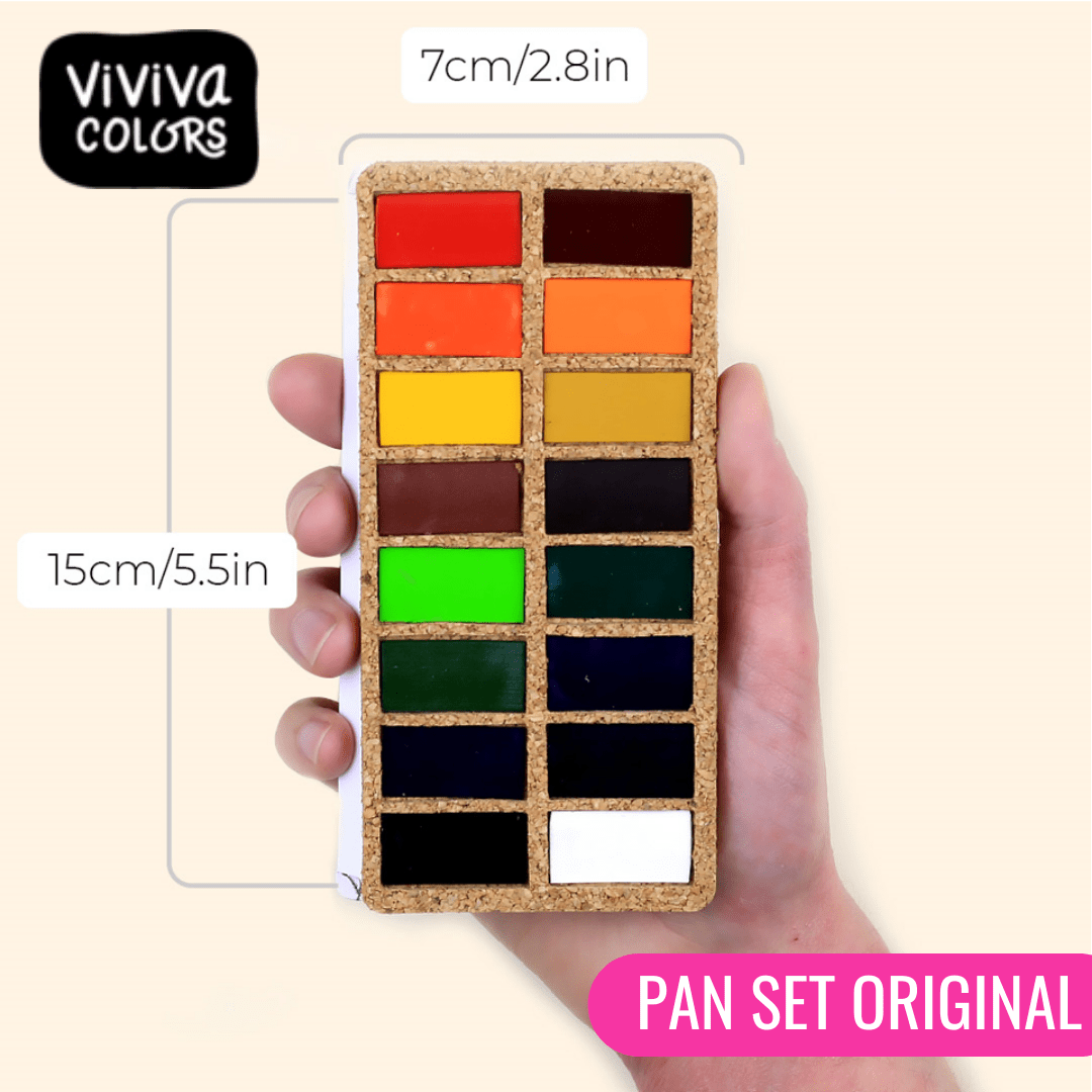 ACUARELAS VIVIVA - PAN SET ORIGINAL (CORCHO) | La Pencilería