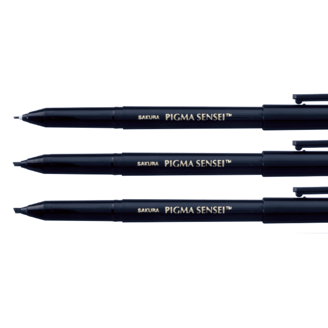 MARCADOR SAKURA PIGMA Sensei Biselado - Variedad de puntas | La Pencilería
