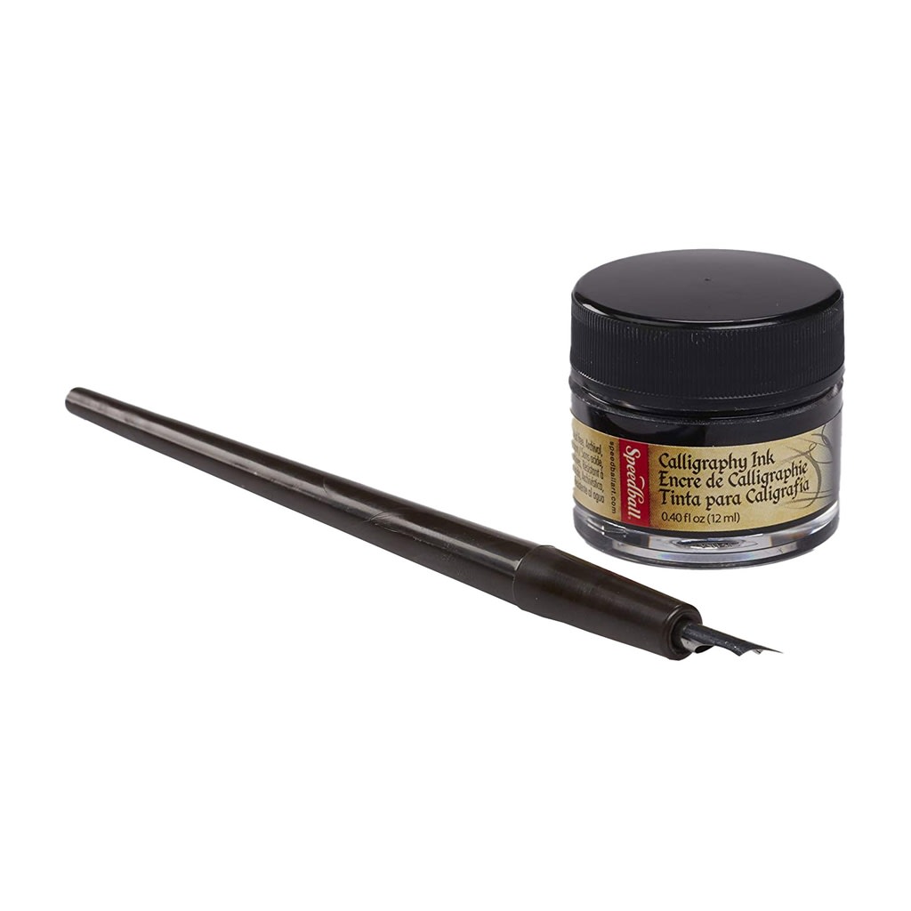 PLUMA SPEEDBALL Stylo - Set plumilla #102 Crow Quill y Tinta Negra 12ml ...