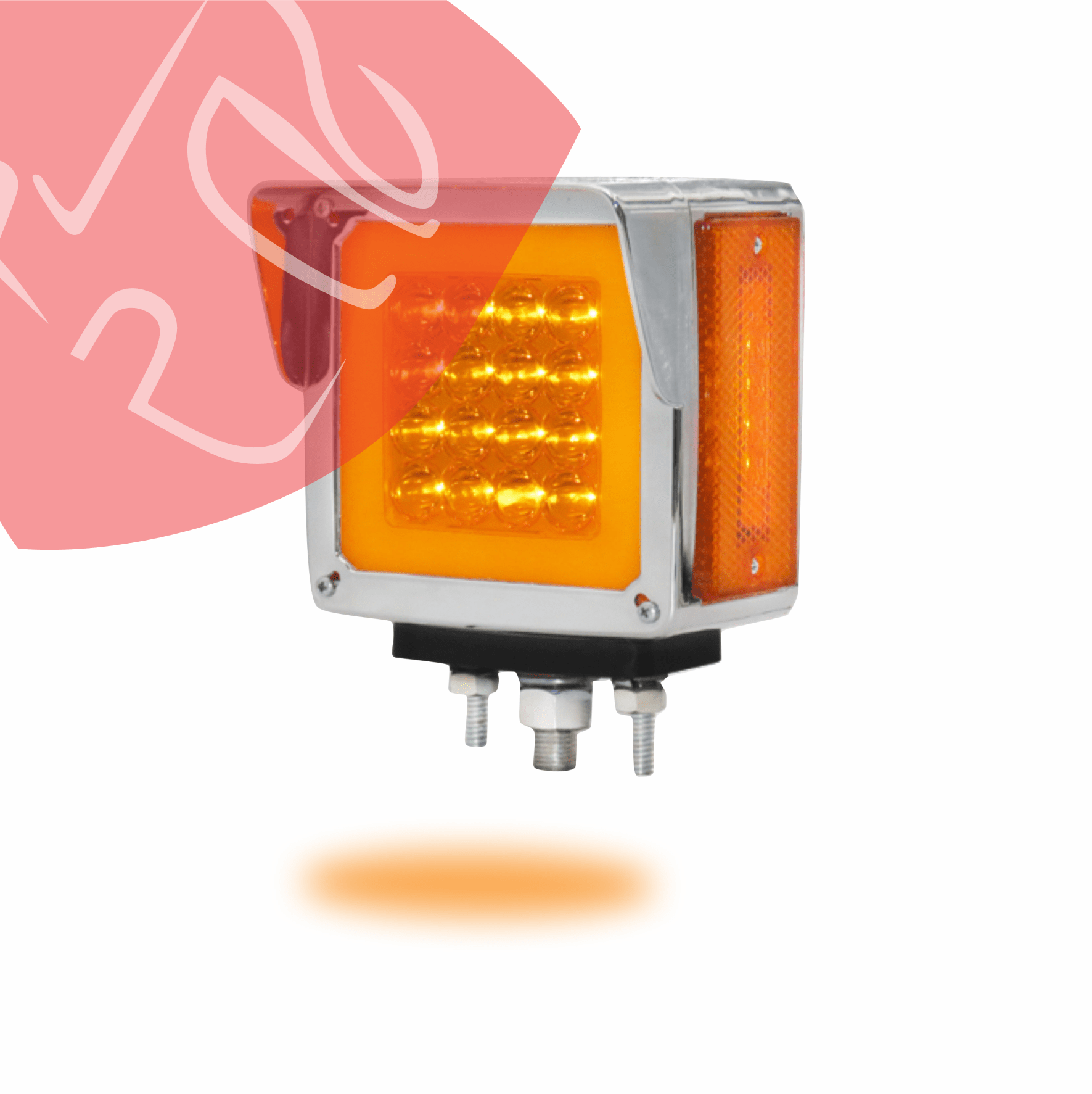 FOCO CUADRADO SEMAFORO HALO 76 LED 24V AMARILLO ROJO | Accesorios Ogaz