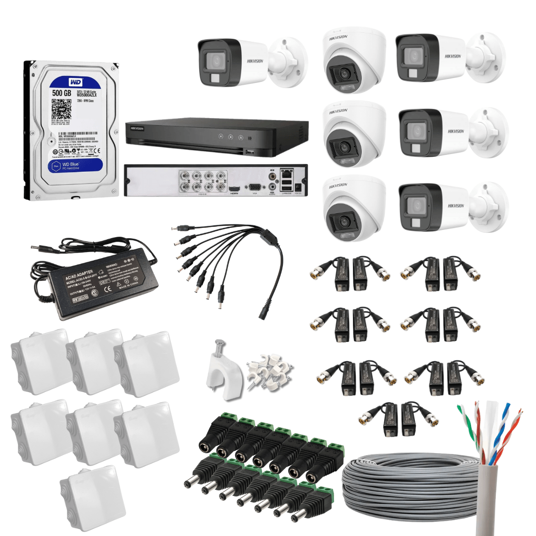 Kit 7 cámaras de seguridad Hikvision | Control Full