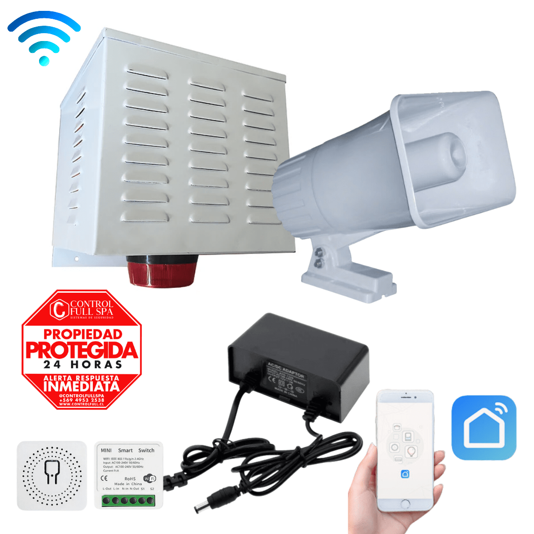 Kit alarma comunitaria Wifi App Movil 30W 1 TONO | Control Full