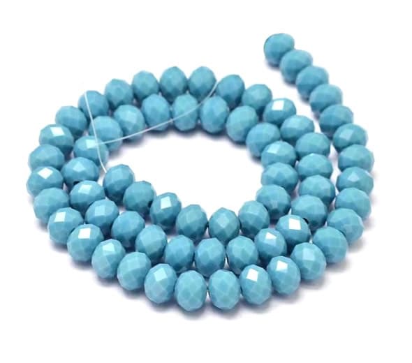 Cristal Turquesa Opaco Rondelle 4x3mm Extra Largo (Tira) | Mundo del Joyero