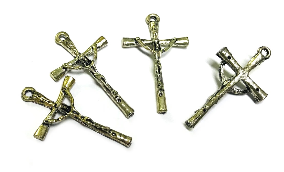 Cruz Metal Plateada 35x20mm (10 Unidades) | Mundo del Joyero