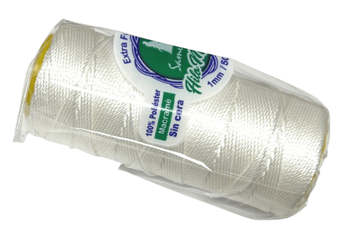 Hilo Macrame 100% Poliester Blanco (Rollo 50 Gramos) | Mundo del Joyero