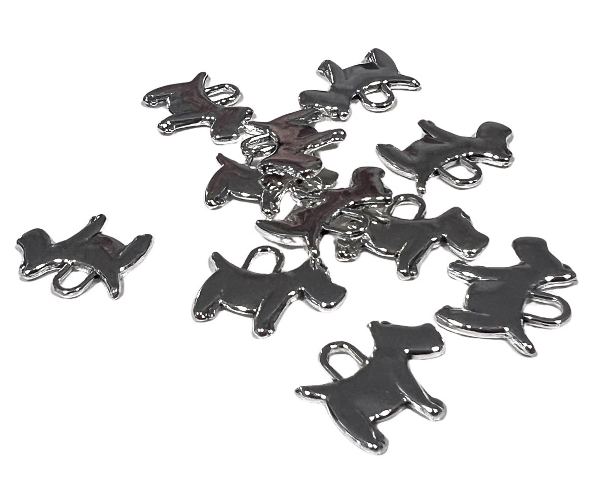 Colgante Metal Plateado Perrito (10 Unidades) | Mundo del Joyero