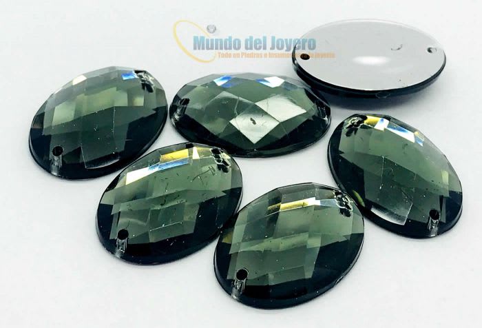 18x25mm Coubuchón Acrílico Humo (10 Unidades) | Mundo del Joyero