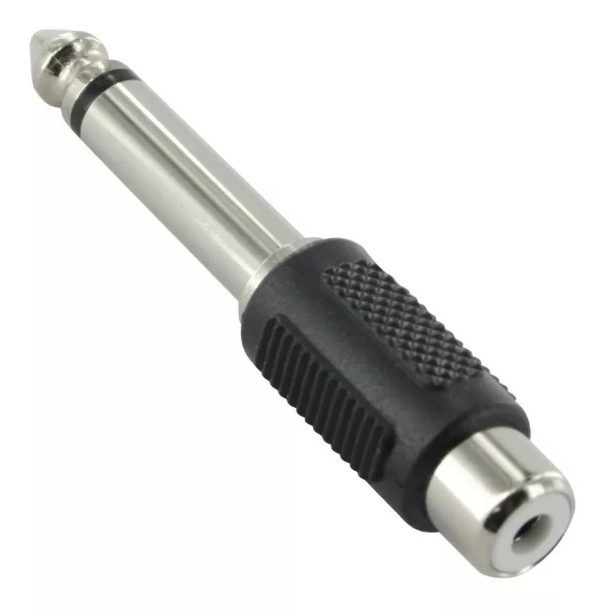 ADAPTADOR RCA A PLUG 6.3 METALICO KIRLIN | TIENDA DE MÚSICA OASIS BLACK