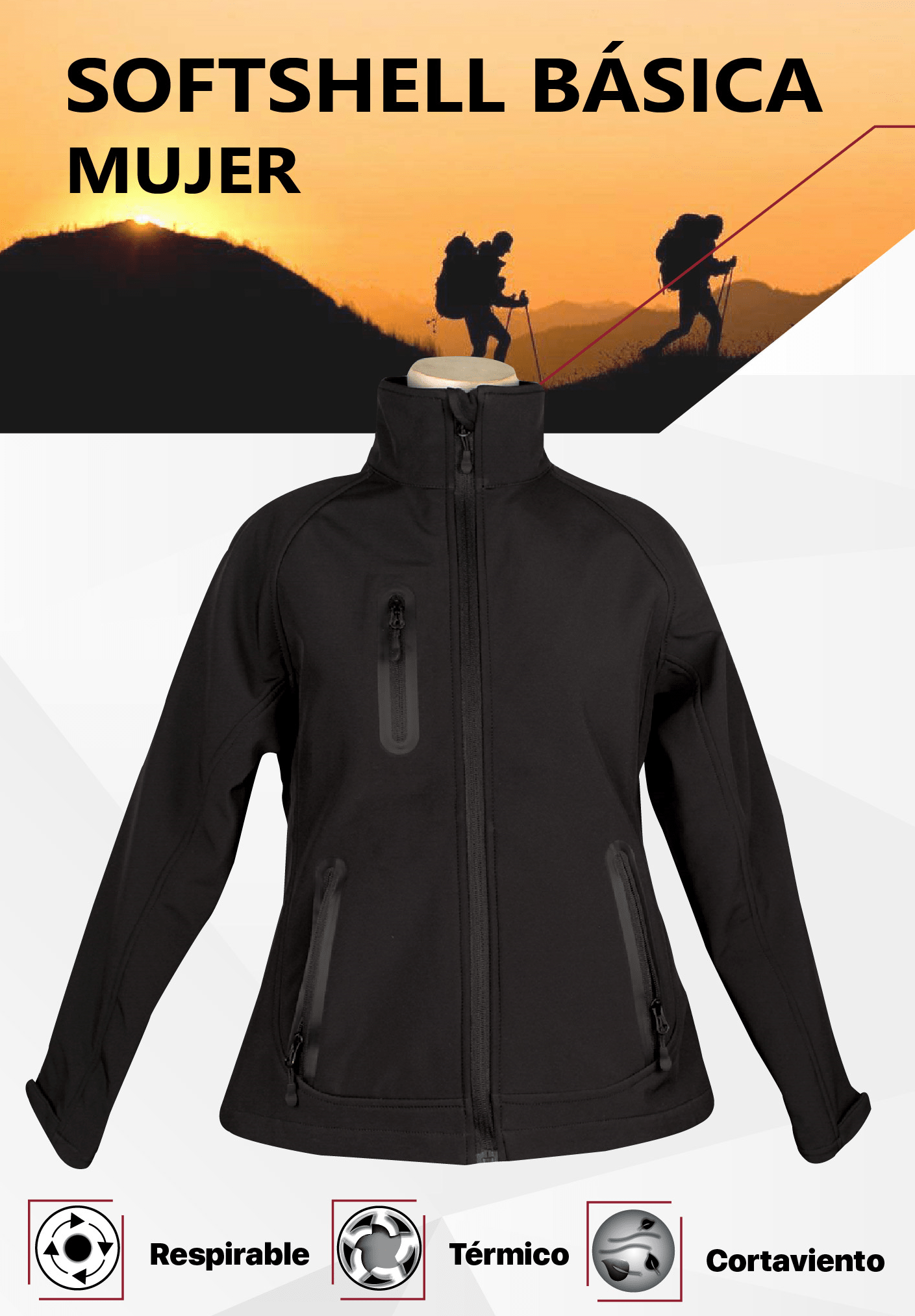 Chaqueta Softshell Basica Mujer MTX | Comercial Rodritex Spa.