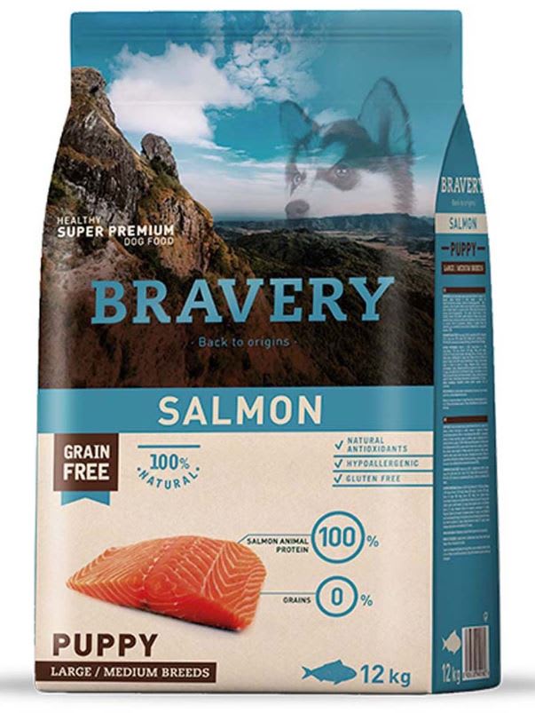 BRAVERY PERRO PUPPY SALMON RAZA MEDIANA - GRANDE | Despensa Mascotas