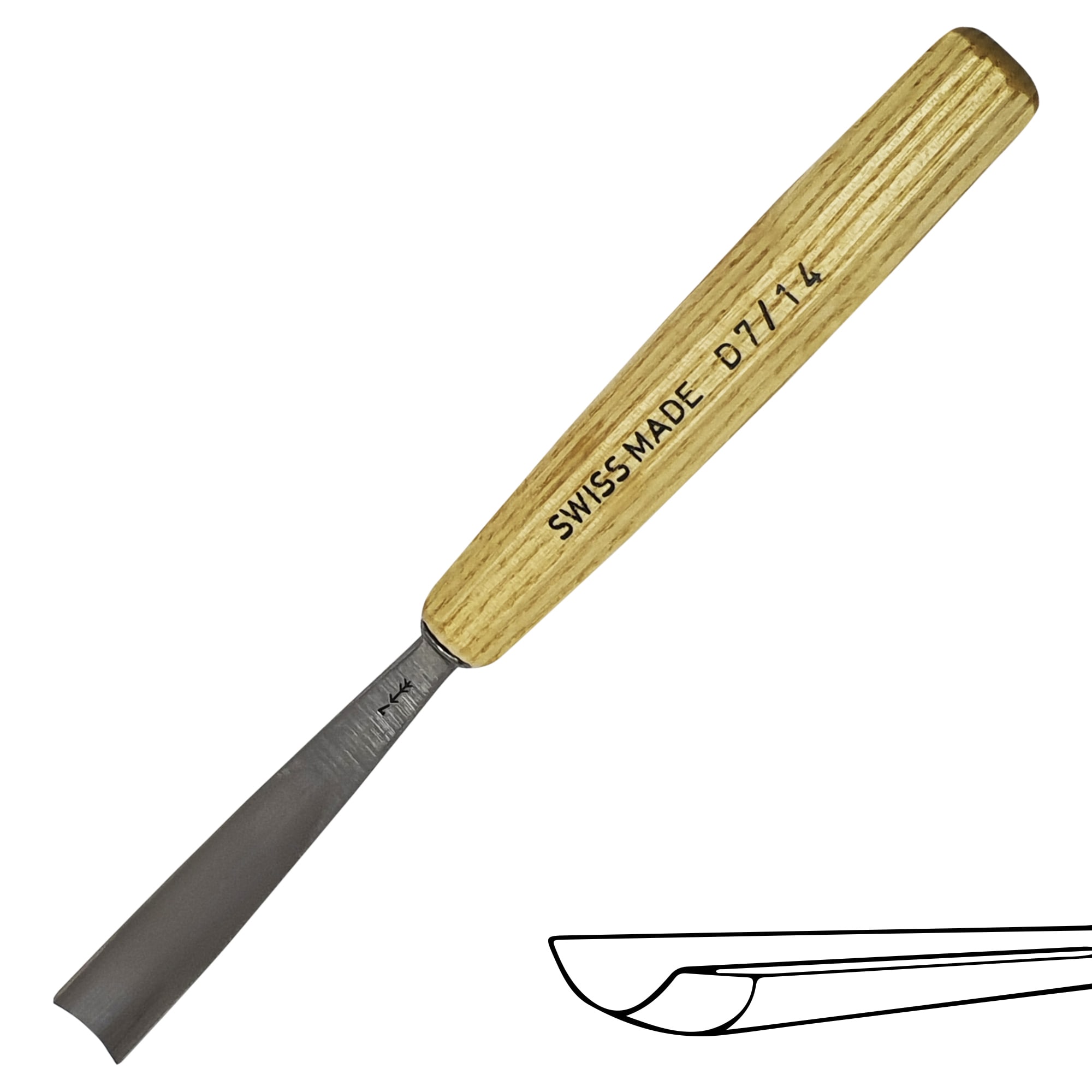 Mini Gubia No D7 Semi Curva de 14 mm de ancho | LB Luthier