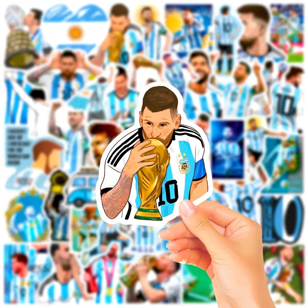 Sticker Lionel Messi - Set de 100 unidades - pegatinas | Heroes y Villanos