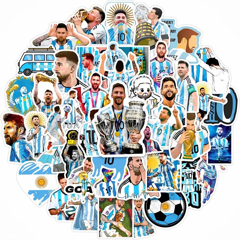 Sticker Lionel Messi - Set de 100 unidades - pegatinas | Heroes y Villanos