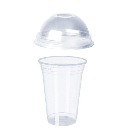 VASO DOMO 12 ONZAS TAPA CON HOYO (100 unidades) | Nueva CasaPack