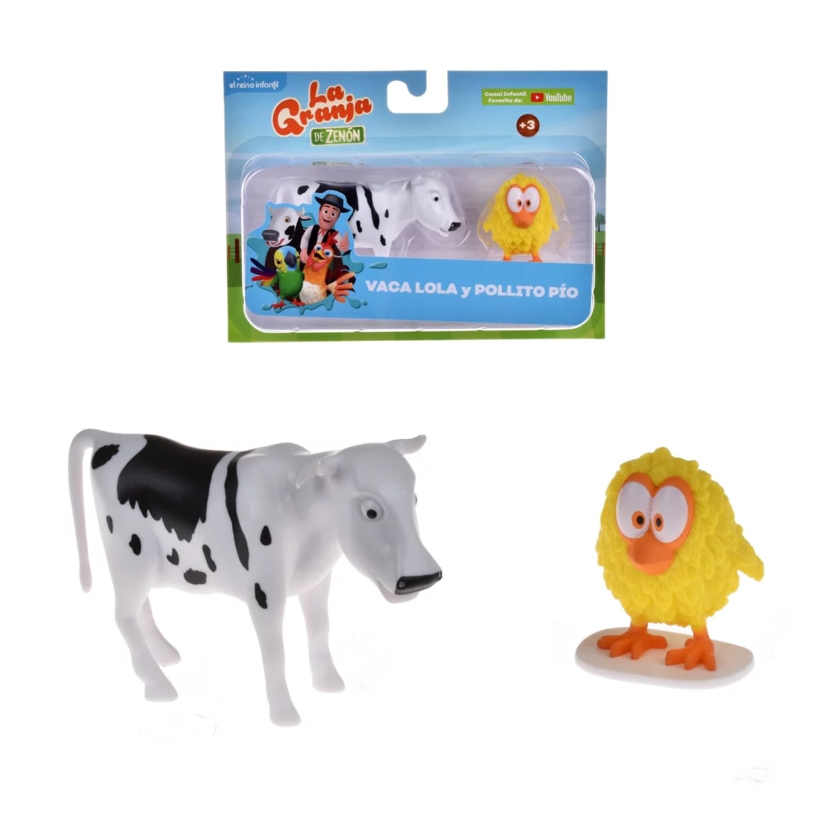 Pack 2 Figuras Vaca Loca y Pollito Lito- La granja de Zenón | MaryShop