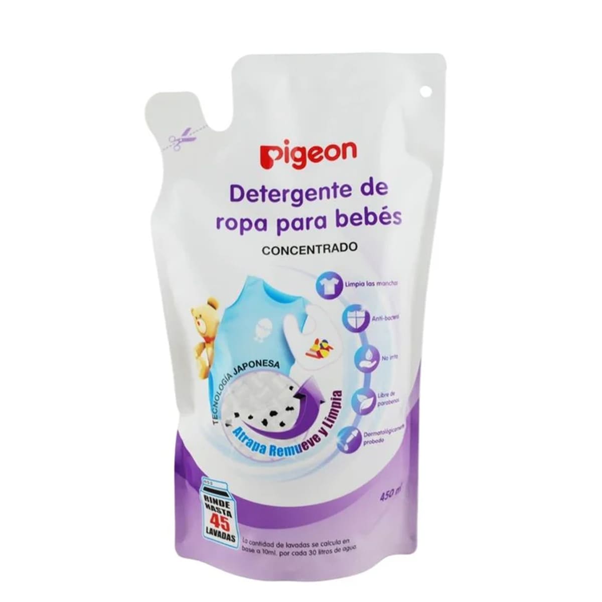 Recarga Detergente De Ropa Para Bebés 450 Ml Pigeon | MaryShop