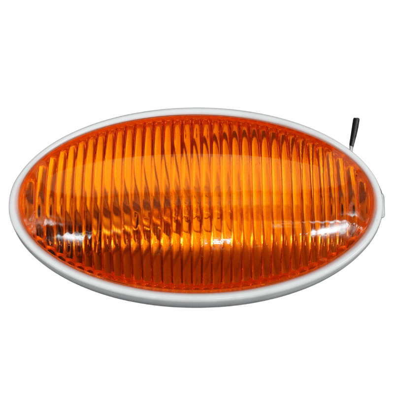 Luz ámbar Ovalada Base Blanca Exterior S/Switch | Camping Sobre Ruedas