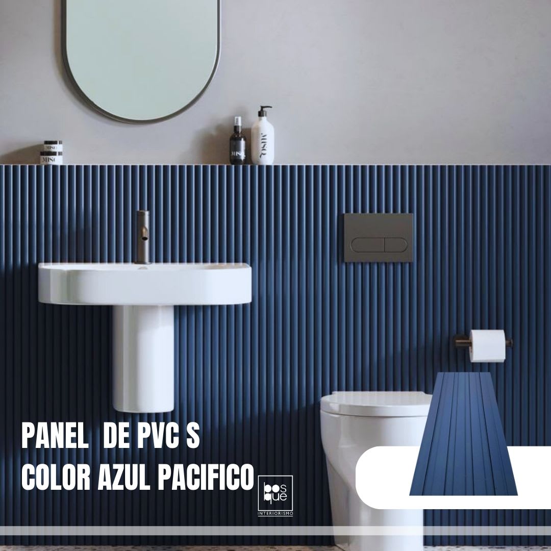 Panel pvc tipo madera-small color azul | Bosque Interiorismo