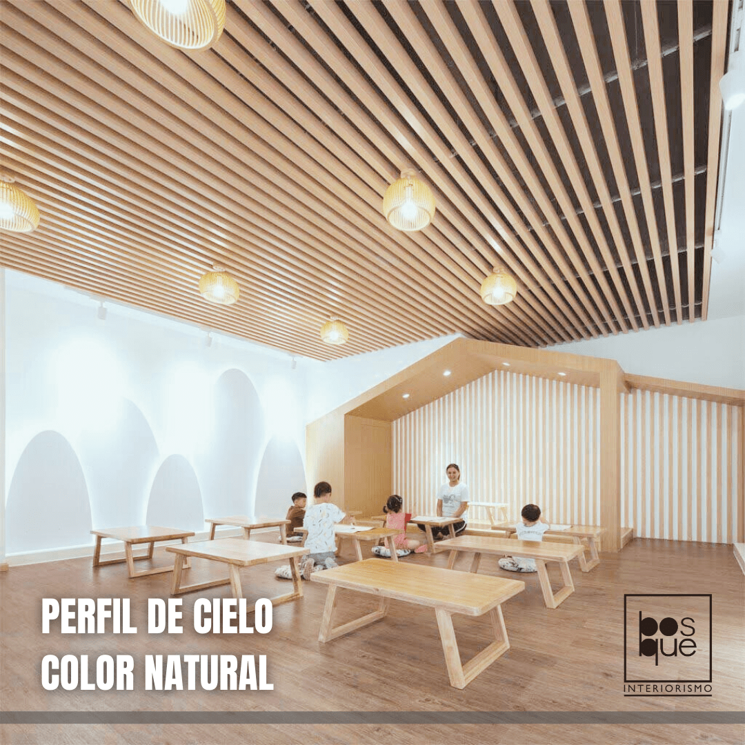 PERFIL HORIZONTAL DE CIELO PVC TIPO MADERA- NATURAL - 40X45X3000MM ...