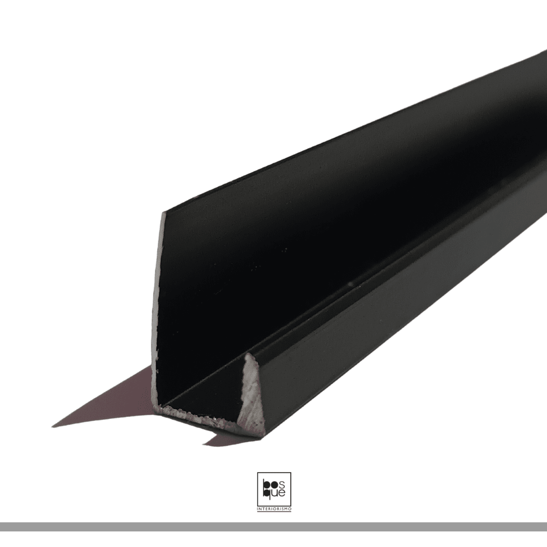 PERFIL ALUMINIO NEGRO TIPO J | Bosque Interiorismo