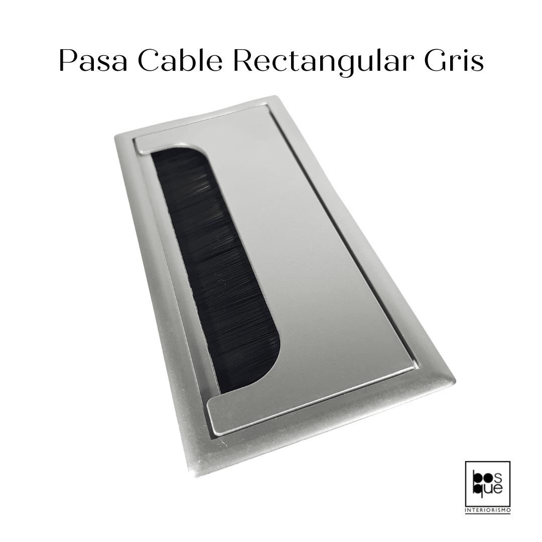 Pasa Cable Rectangular Gris | Bosque Interiorismo