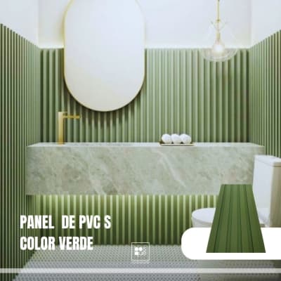 Panel pvc tipo madera-small color verde | Bosque Interiorismo