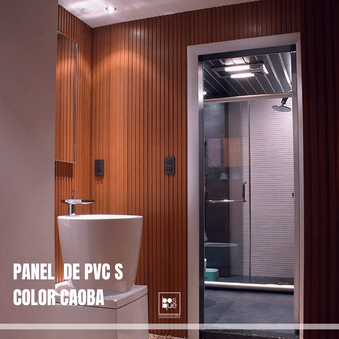 Panel PVC tipo madera - Small Color Caoba | Bosque Interiorismo