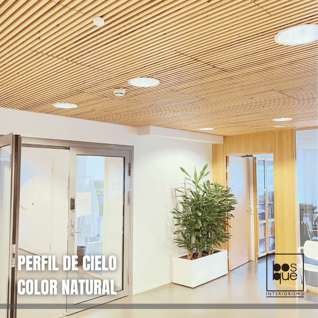 PERFIL HORIZONTAL DE CIELO PVC TIPO MADERA- NATURAL - 40X45X3000MM ...