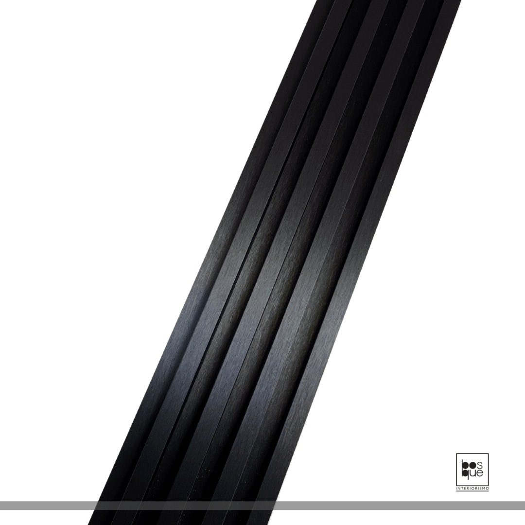 PANEL PVC TIPO MADERA - LARGUE COLOR NEGRO | Bosque Interiorismo