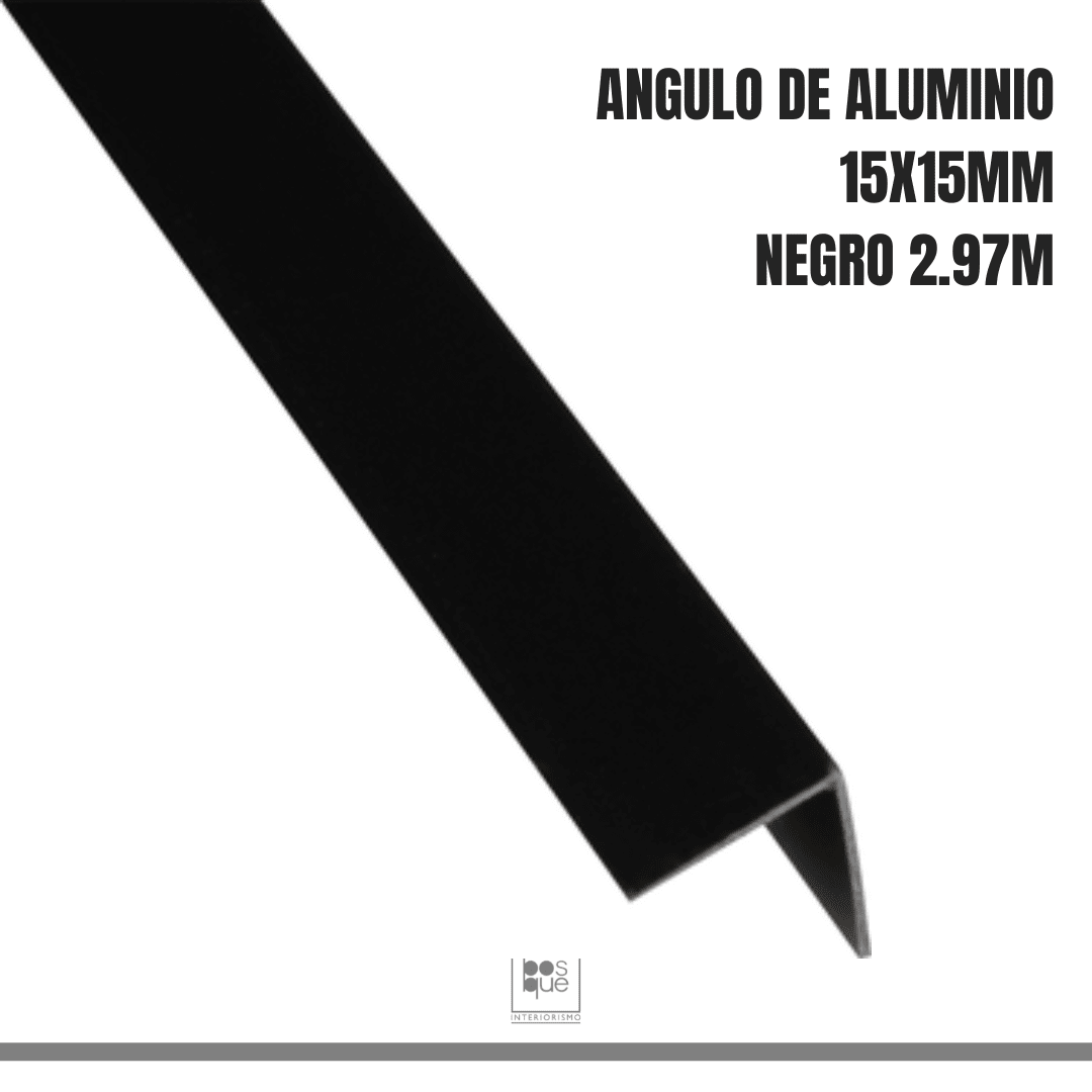 Perfil Aluminio Tipo L Color Negro | Bosque Interiorismo