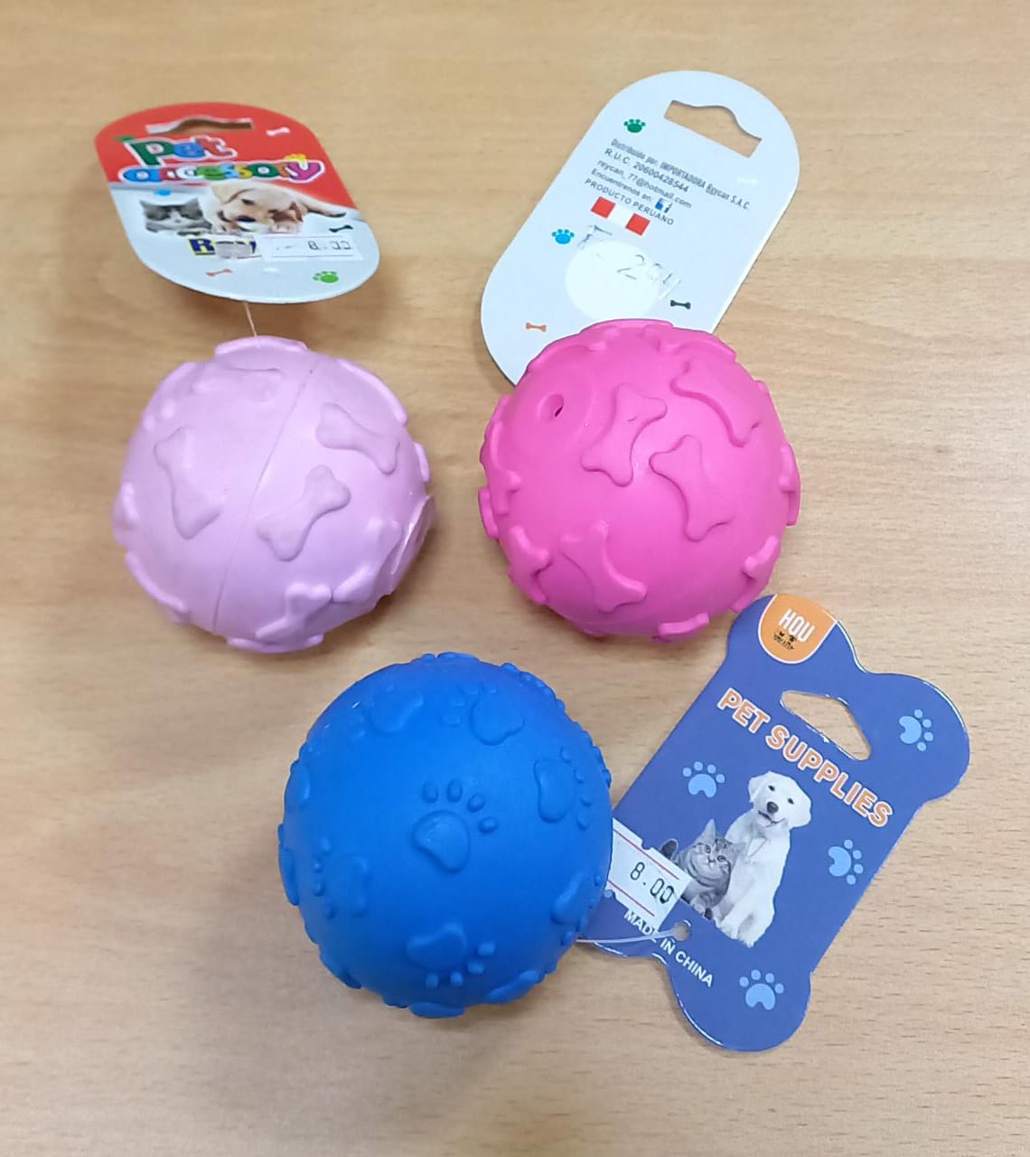 PELOTA DE JEBE PEQUEÑA CON SONIDO | Peludit@s Pet Shop