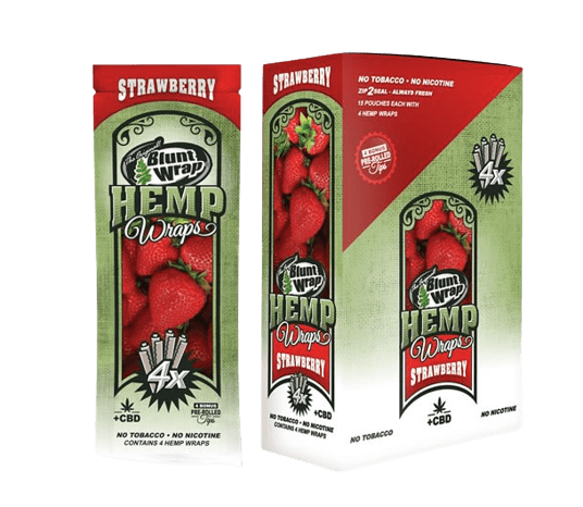 Blunt Wrap Hemp CBD Frutilla x4 + tips | La Mano Growshop Temuco.