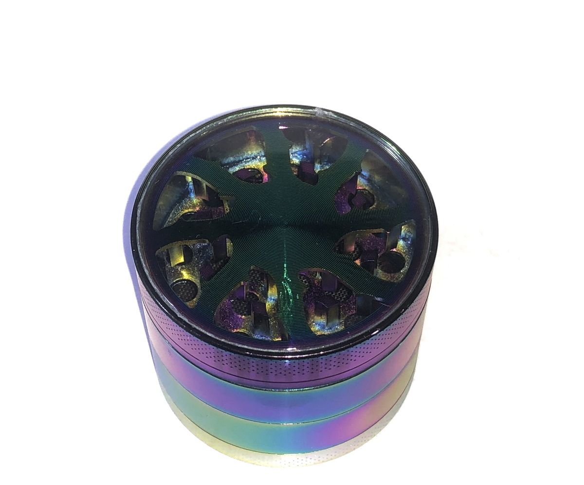 Moledor Metal 45mm 4pts tornasol con tapa transparente | GrowPro