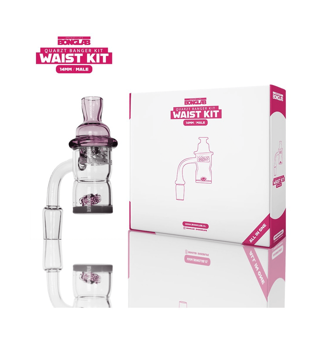 Quemador Pyrex Banger Bonglab + cap Waist Kit | GrowPro