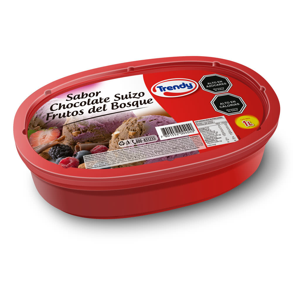 Cassata Trendy Chocolate Suizo Frutos del Bosque 1Lt | Nuevo Congelados ...
