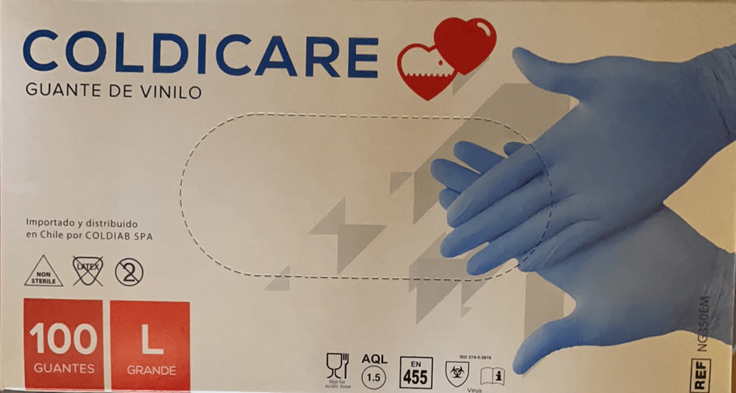 Guante Vinilo L Coldicare | Coldiab Spa