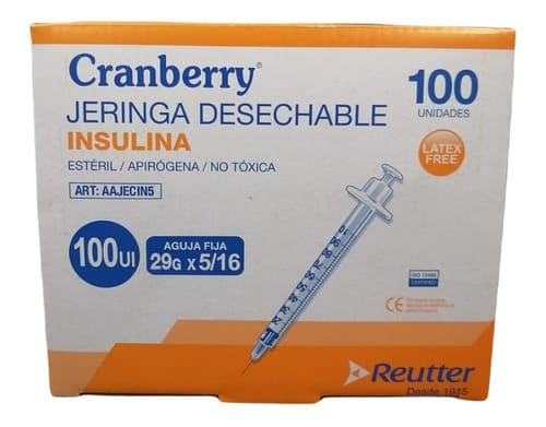 Jeringa Insulina 100 UI Con Aguja de 29g x 5/16 | Coldiab Spa