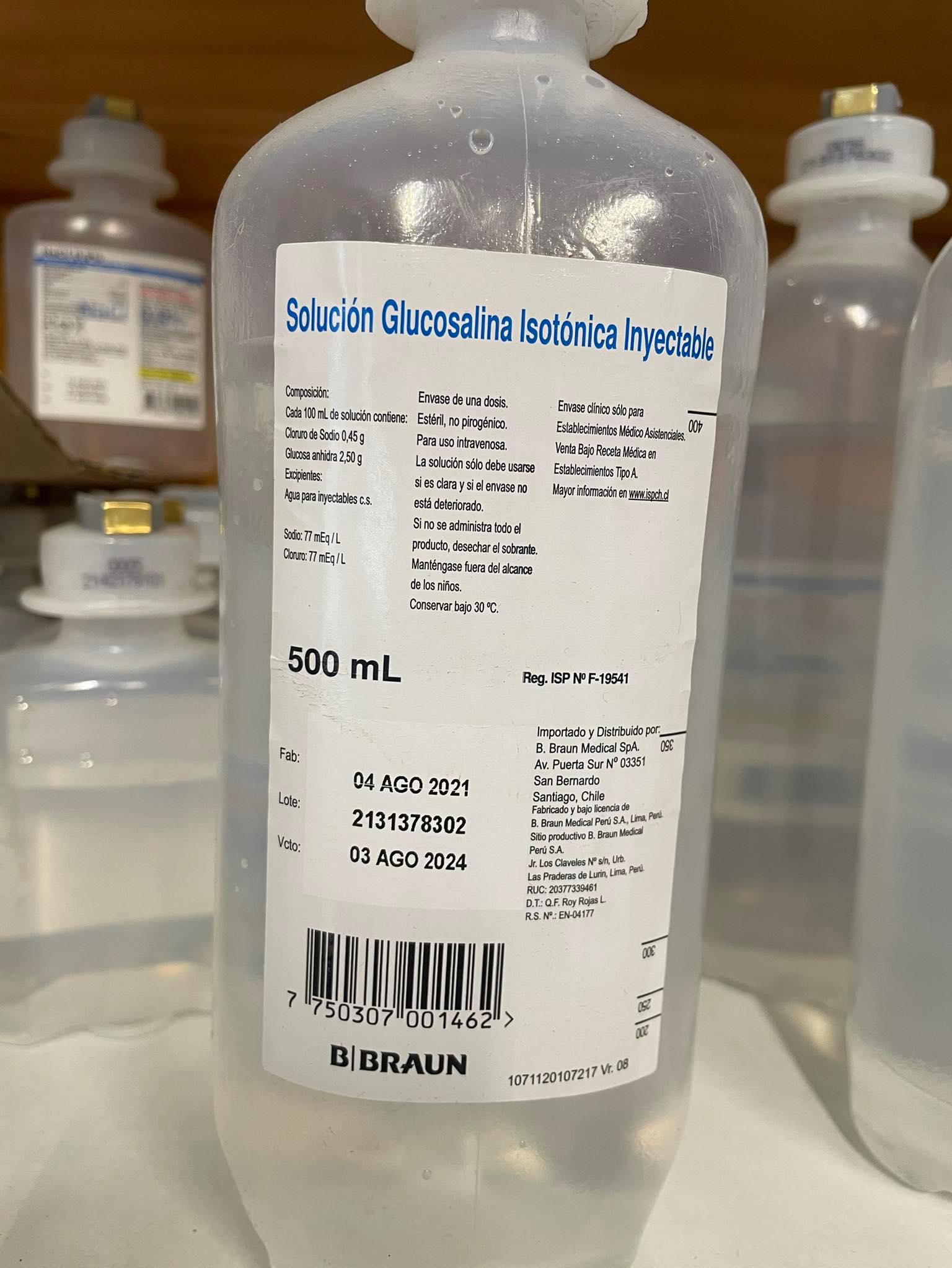 Suero Glucosalino Isotónico 500 ML | Coldiab Spa