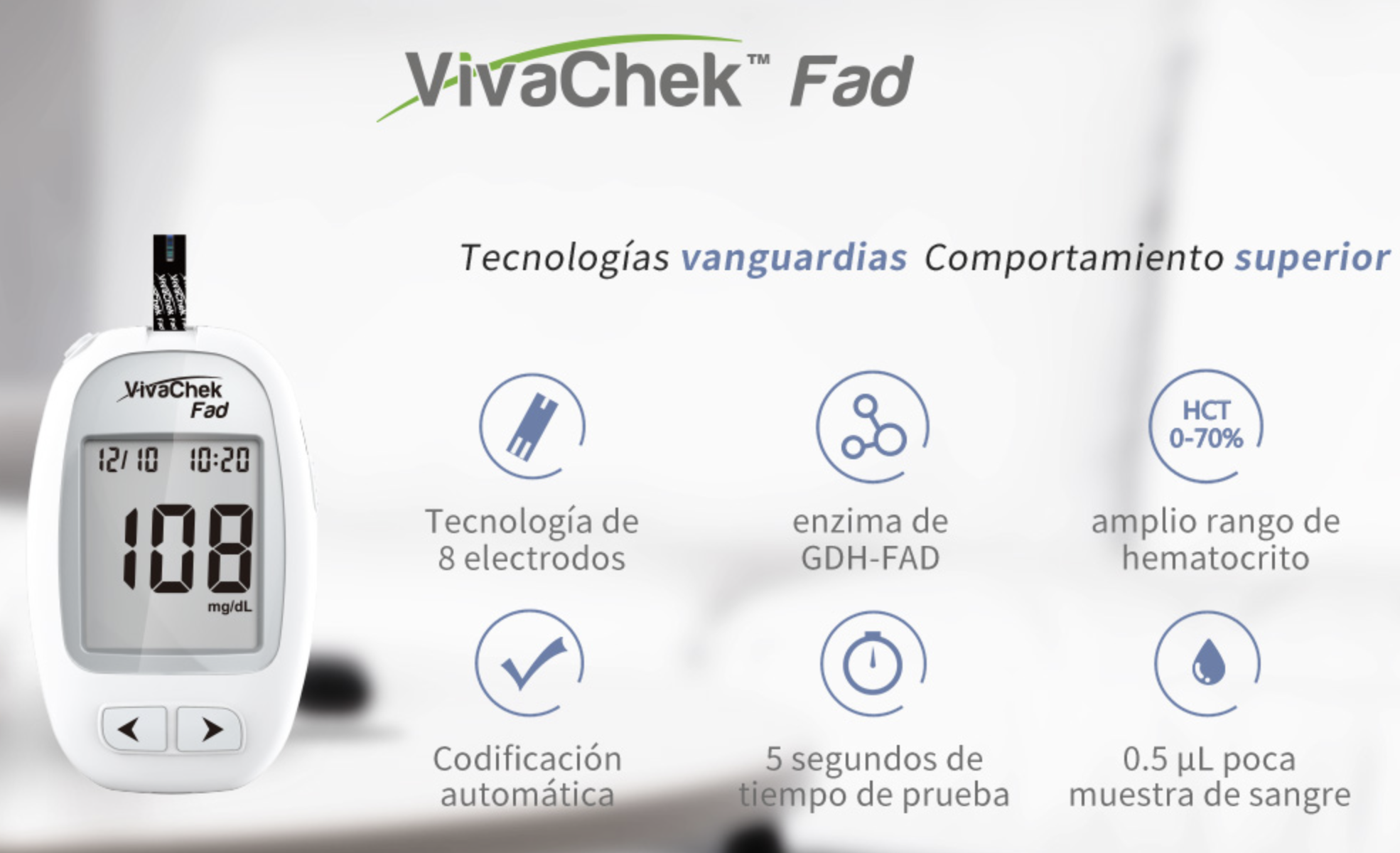 Glucómetro Vivacheck FAD Kit Completo | Coldiab Spa