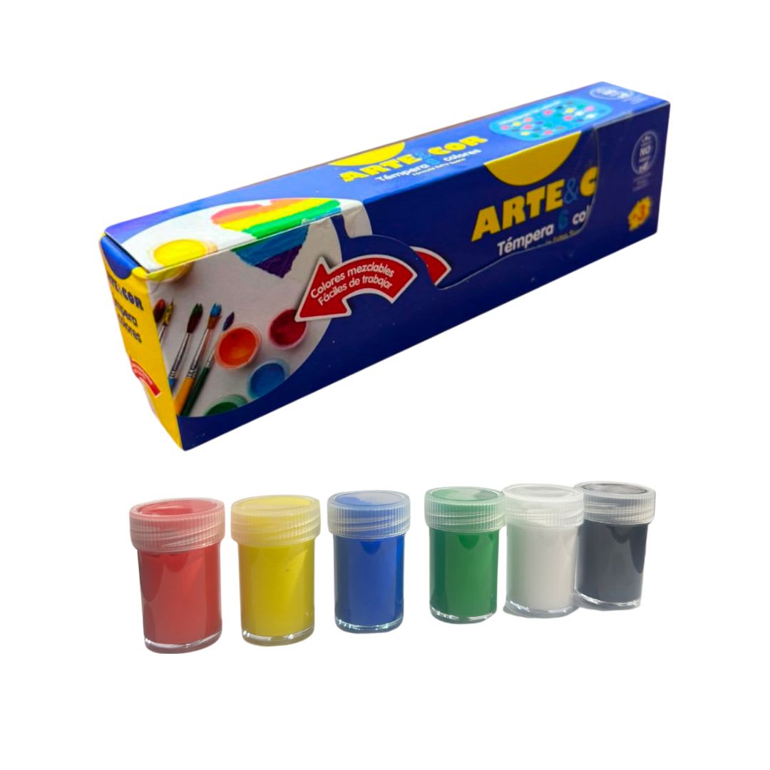 TEMPERA 6 COLORES ARTE Y COR | Lokomania