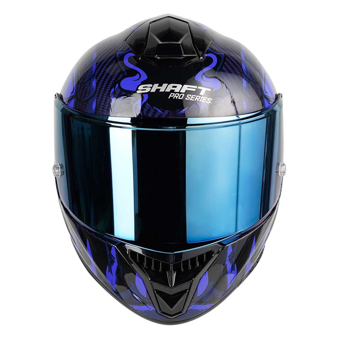 Casco moto Shaft pro 620c evo fibra de carbono integral lizzard az tr ...