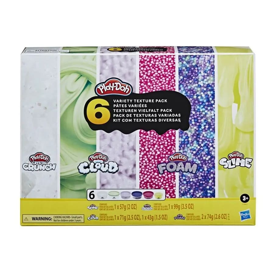 PLAY-DOH MUNDO DE TEXTURAS 6 VARIETY TEXTURE PACK | Juguetería Little ...